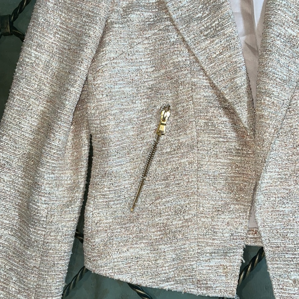 Zara Metallic Blazer With Gold Hardware - Gem